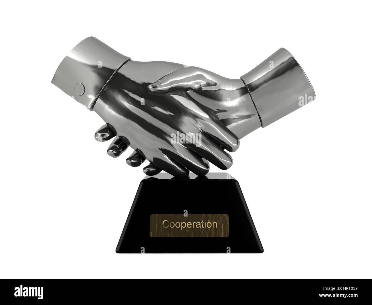 Cooperation trophy isolated on white background Stock Photo - Alamy