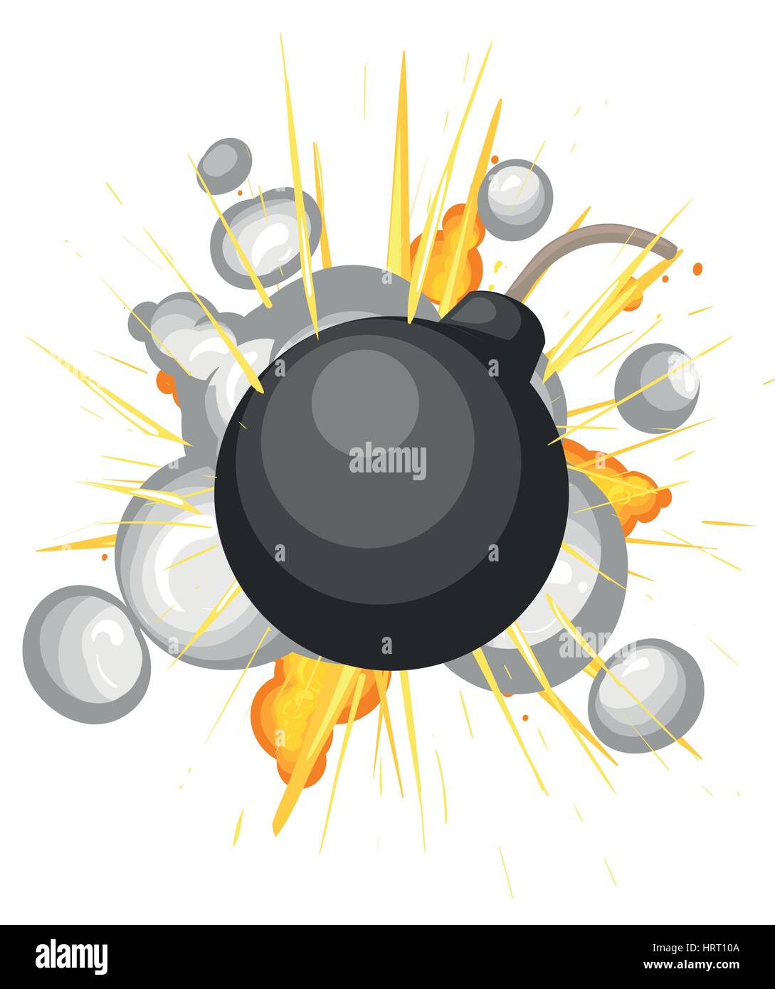 Bomb explosion cartoon style vector background isolated Stock Vector ...