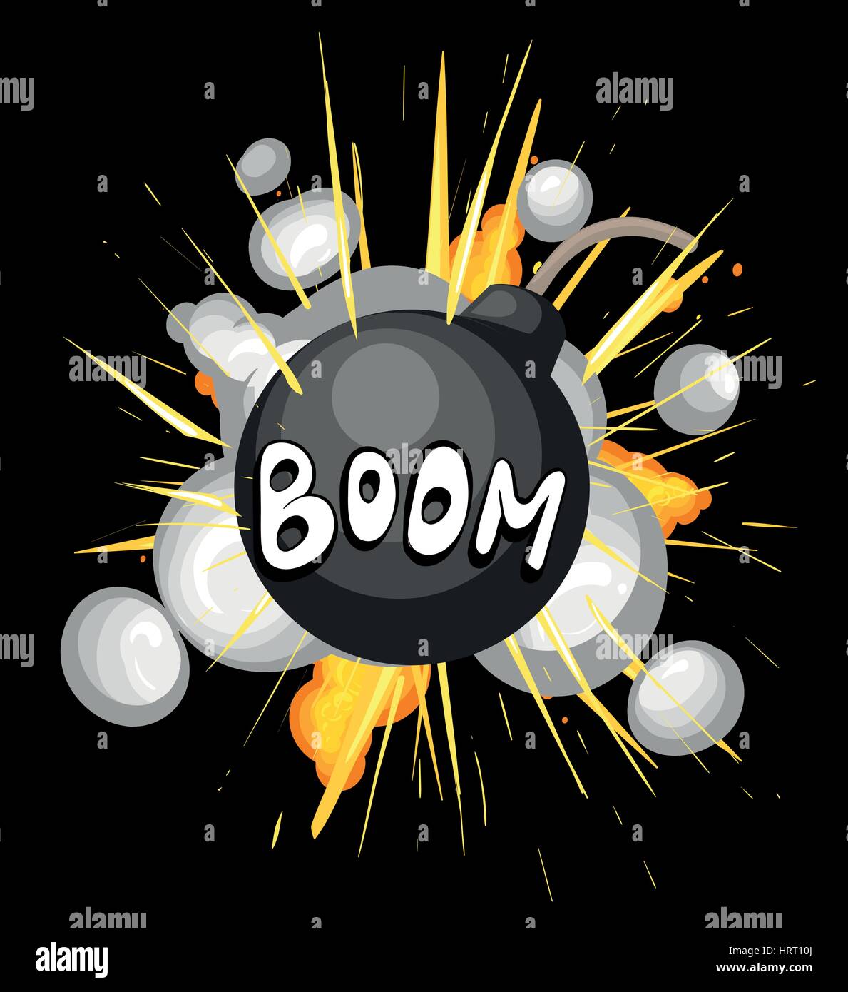 Bomb explosion cartoon style vector background isolated Stock Vector ...