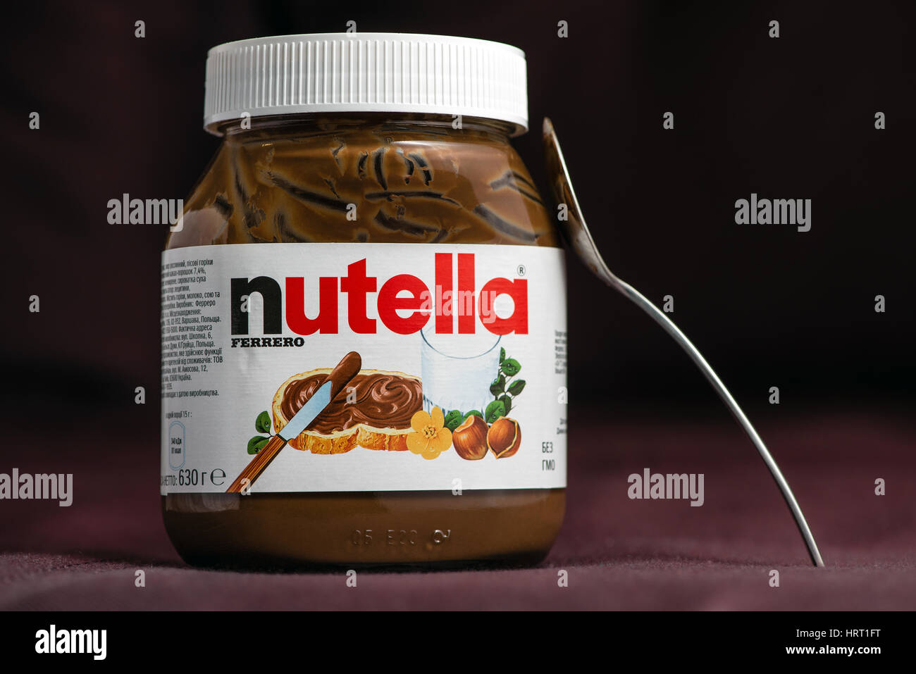 Jar ferrero nutella hazelnut chocolate hi-res stock photography and ...