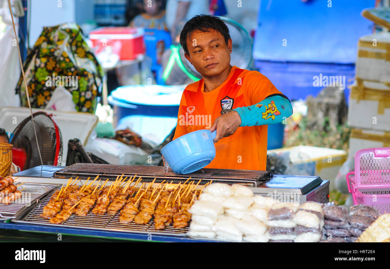 Thai market stalls in Thailand Stock Photo - Alamy