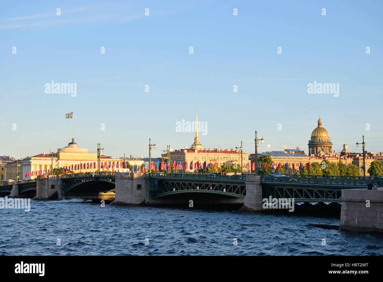View of Palace bridge, Saint Isaac's Cathedral and the Admiralty Stock ...