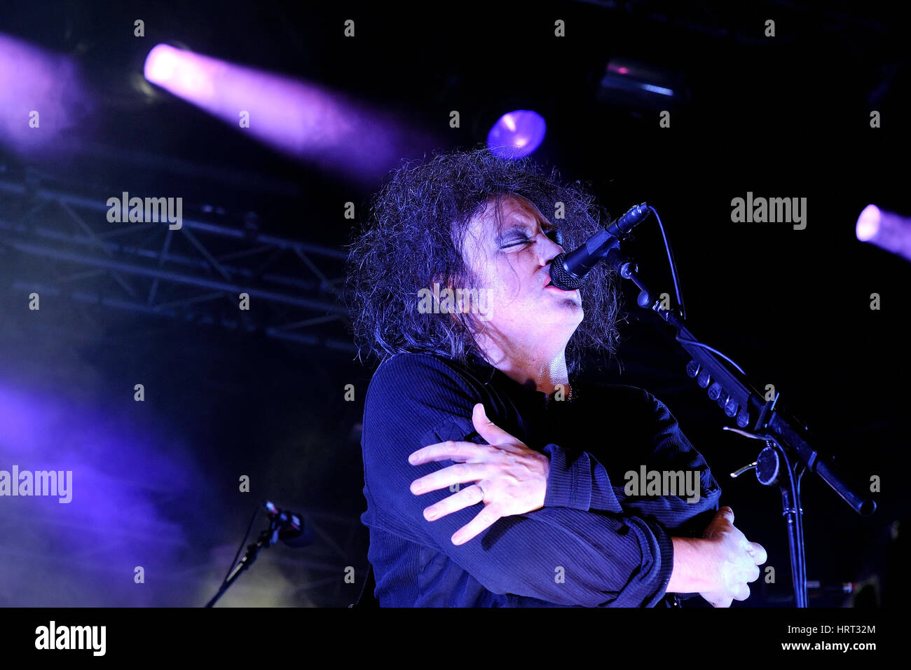 BARCELONA - JUN 1: Robert Smith, singer of The Cure band, performs at ...
