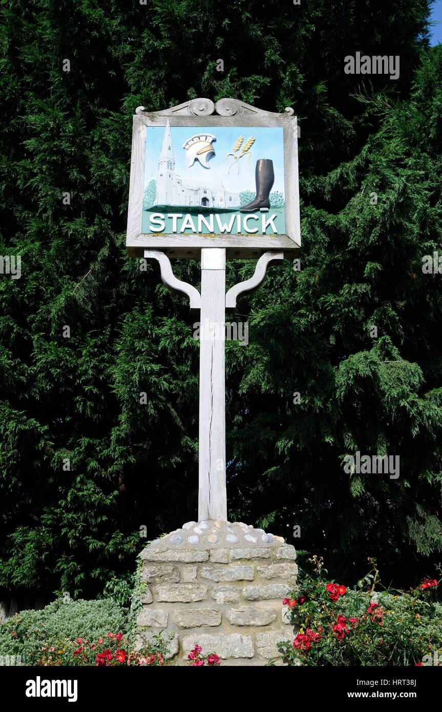 Village Sign, Stanwick, Northamptonshire Stock Photo - Alamy