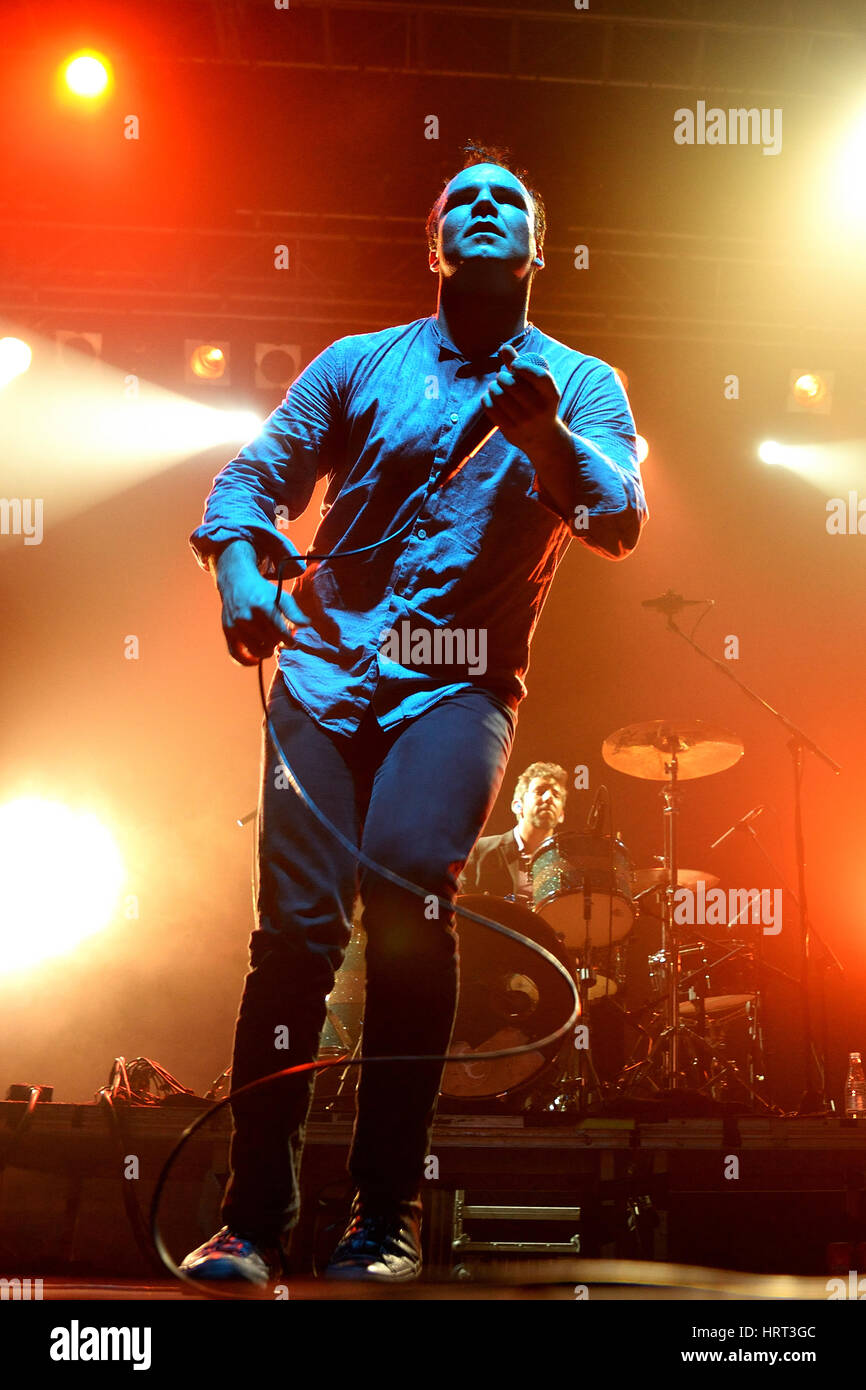 BARCELONA - OCT 20: Future Islands (synthpop electronic dance band ...