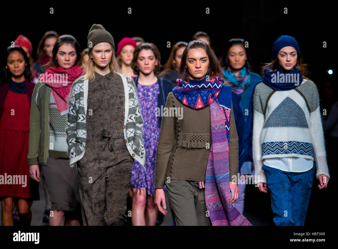 BARCELONA - FEB 4: A model walks the runway for the Yerse collection at ...