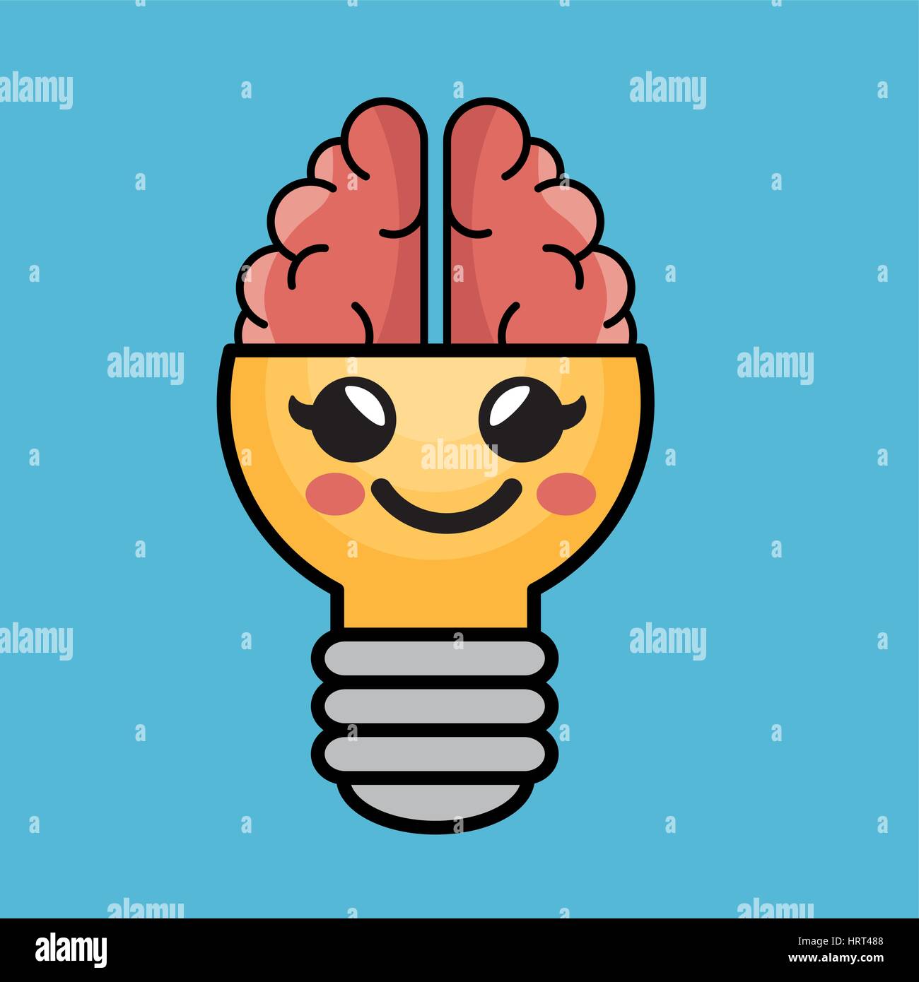 bulb light big idea character Stock Vector Image & Art - Alamy