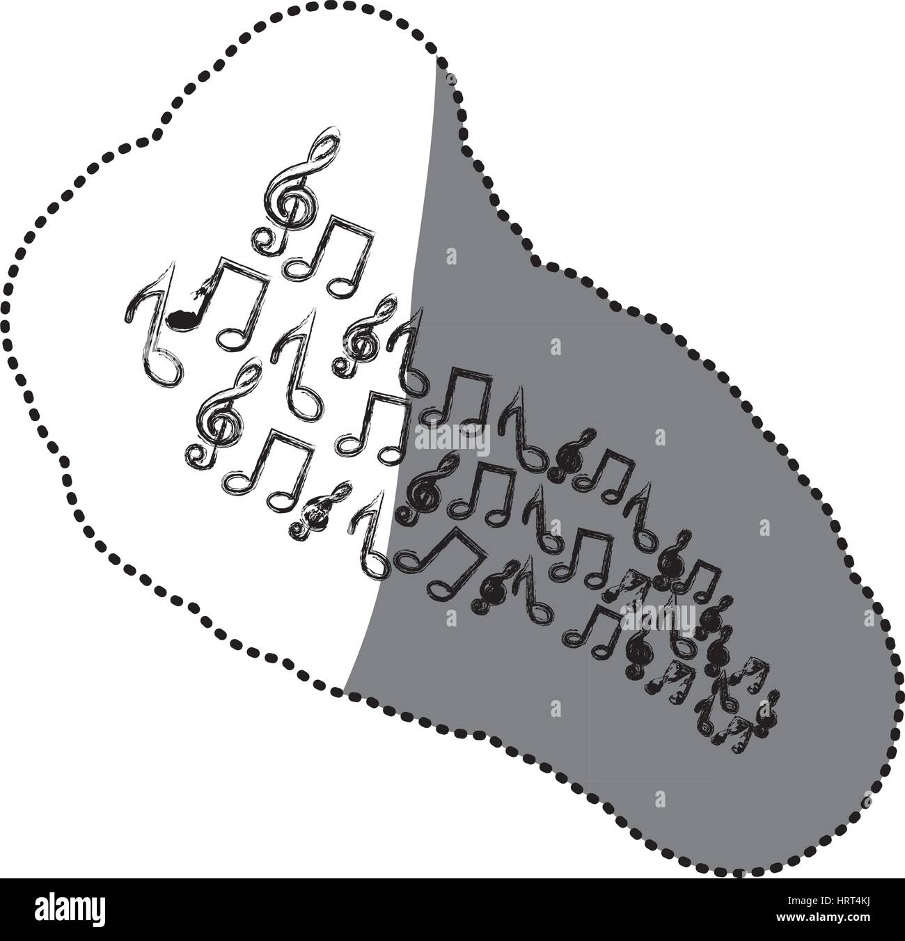 sticker silhouette set musical notes Stock Vector Image & Art - Alamy