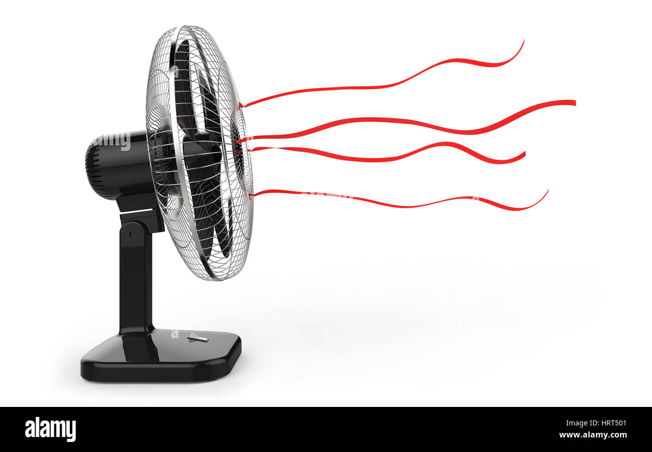 Electric fan isolated on white background 3D rendering Stock Photo - Alamy