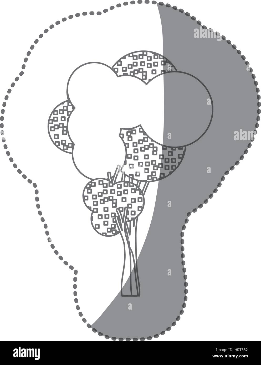 contour sticker stylized tree icon Stock Vector Image & Art - Alamy