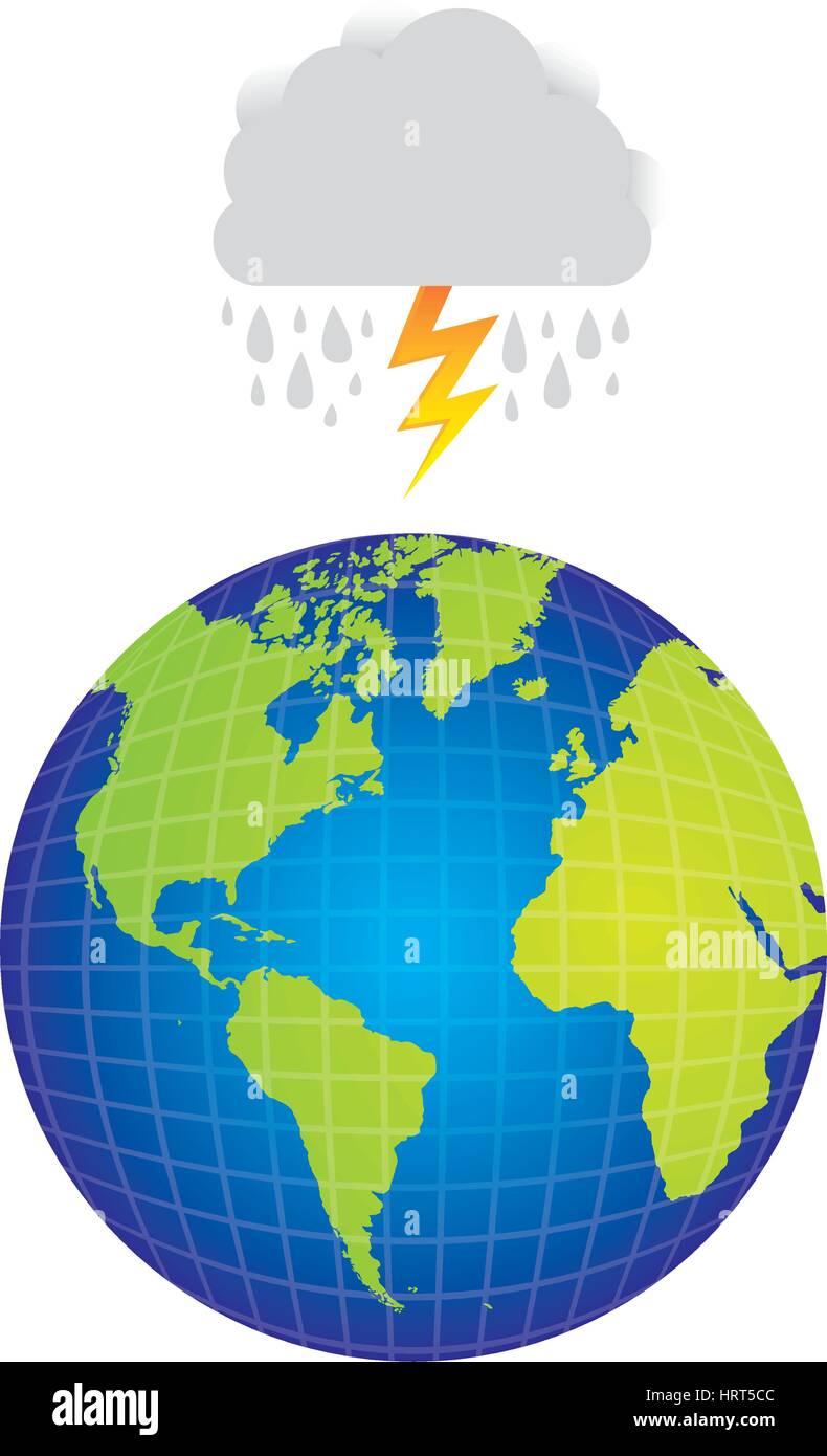 earth planet with cloud rainning and ray Stock Vector Image & Art - Alamy