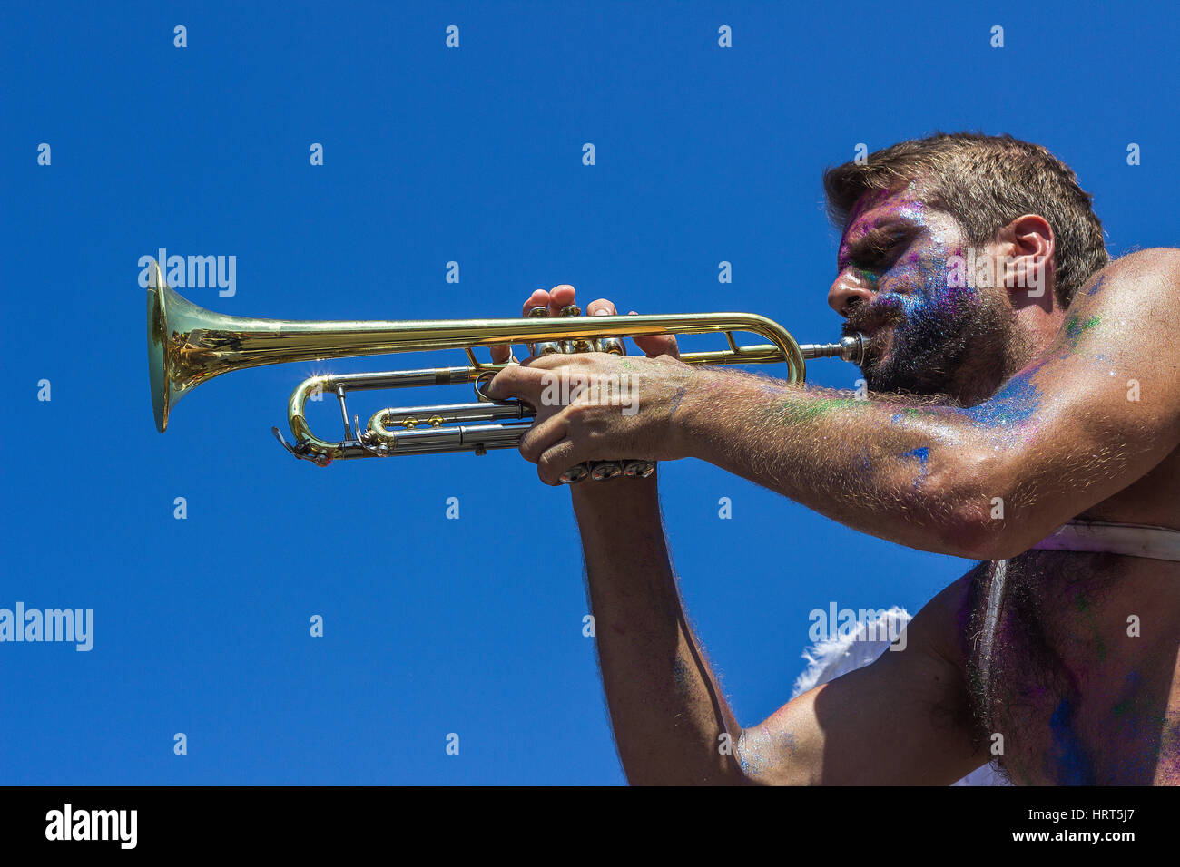 FEBRUARY 9, 2016 - Rio de Janeiro, Brazil - Man in angel costume ...