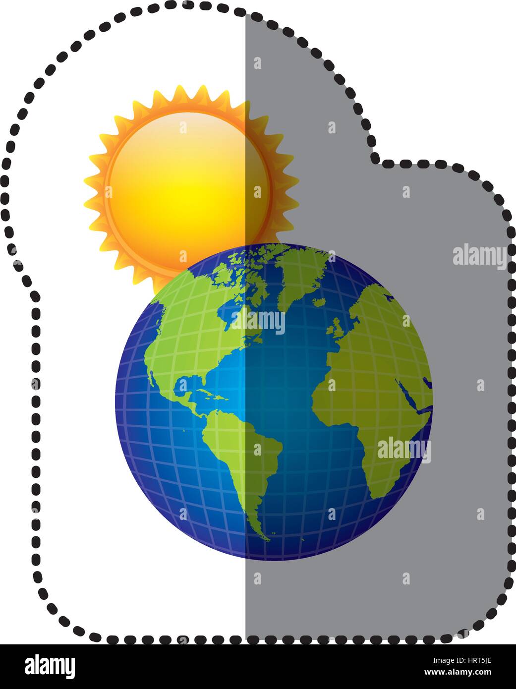 color earth planet with sun icon Stock Vector Image & Art - Alamy
