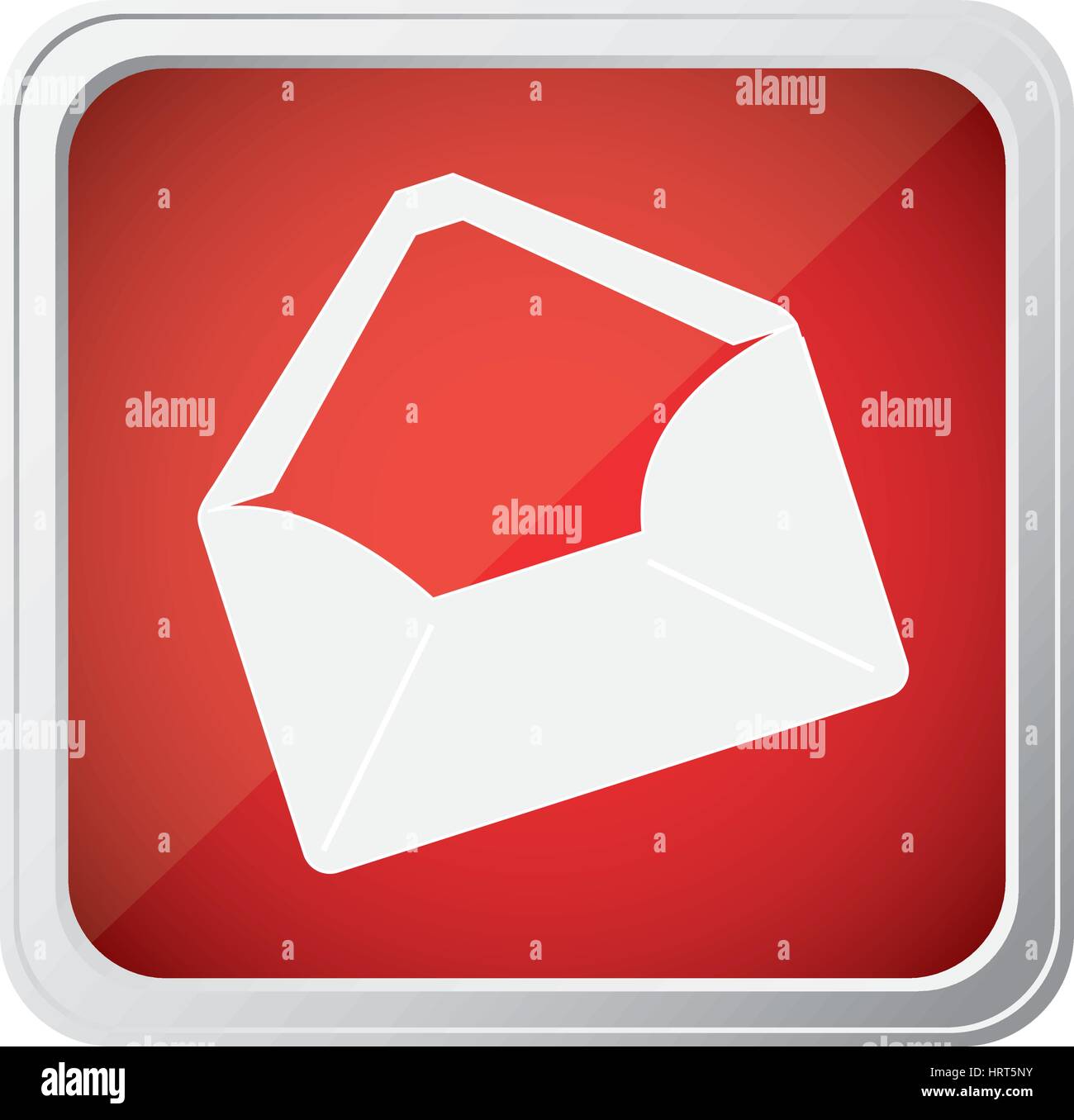 red emblem open message envelope icon Stock Vector Image & Art - Alamy