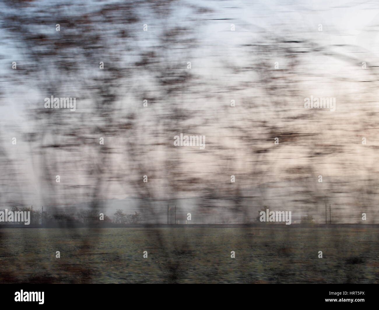 Blurred motion of scenic landscape view, speed Stock Photo - Alamy