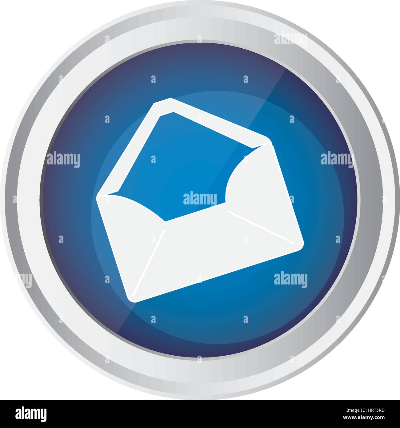 blue emblem open message envelope icon Stock Vector Image & Art - Alamy