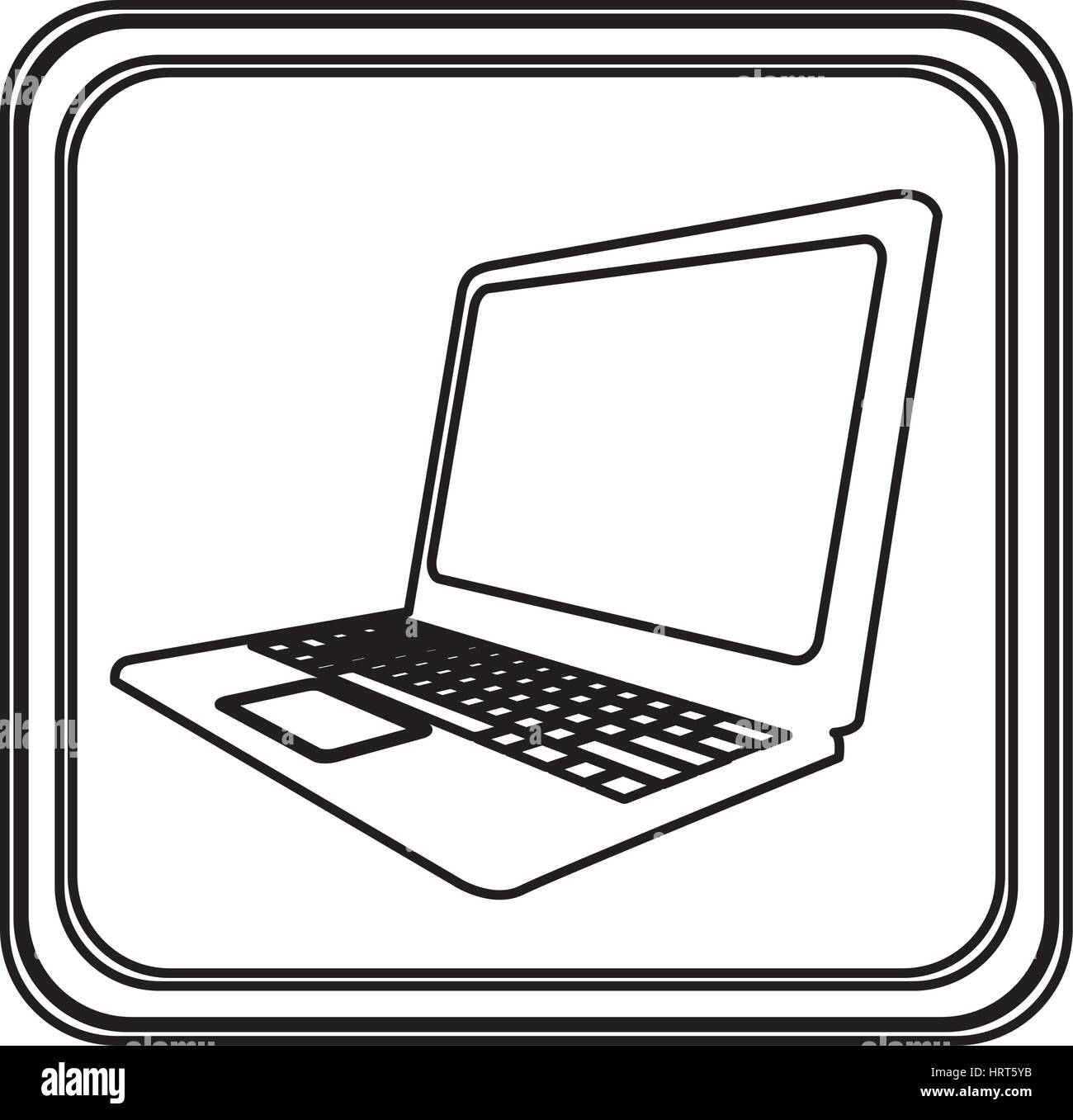 Laptop monitor figure Stock Vector Images - Alamy