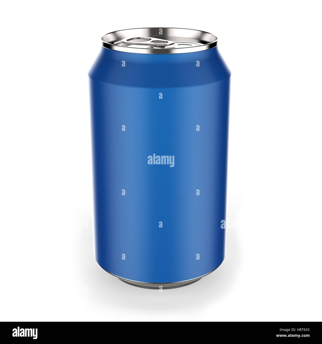 Blue beverage can on white background 3D rendering Stock Photo - Alamy