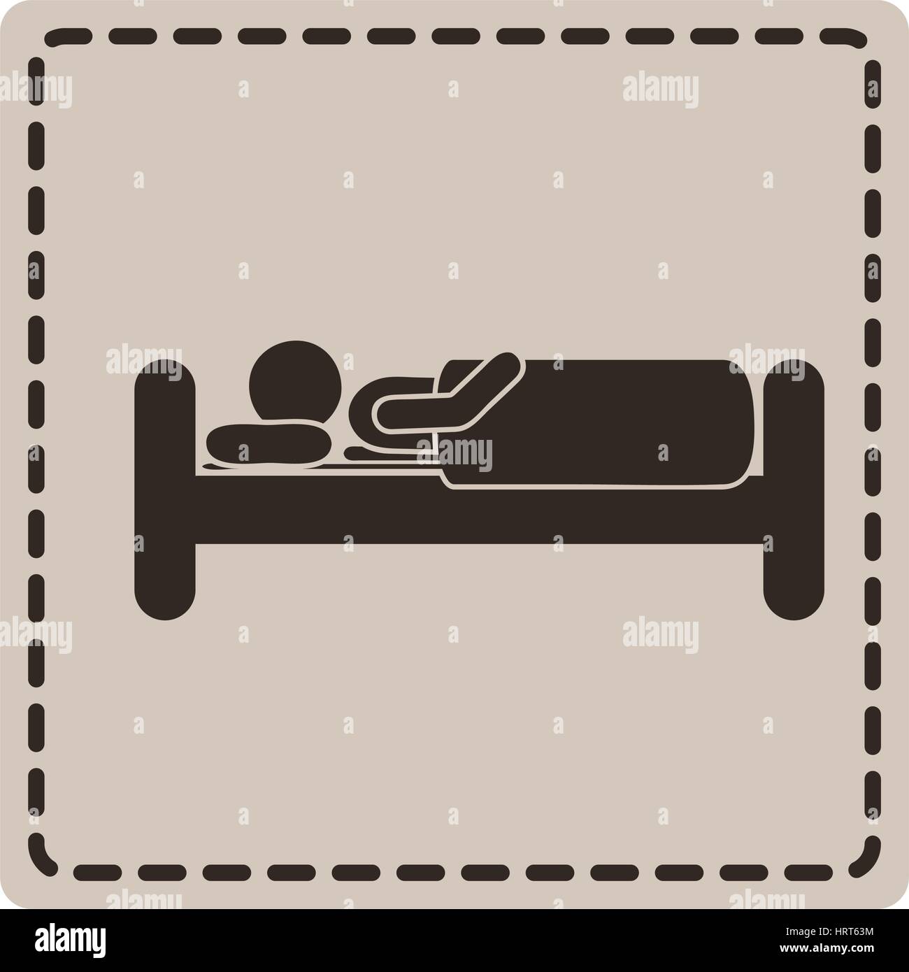 emblem sticker bed and person sleeping Stock Vector Image & Art - Alamy