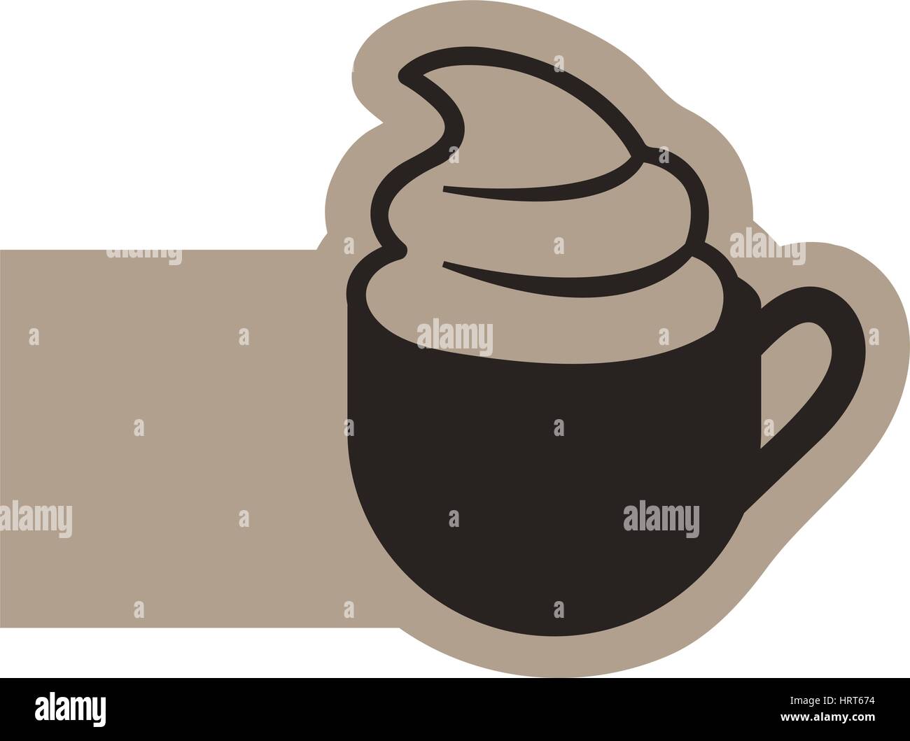 dark contour cup coffee with cream icon Stock Vector Image & Art - Alamy