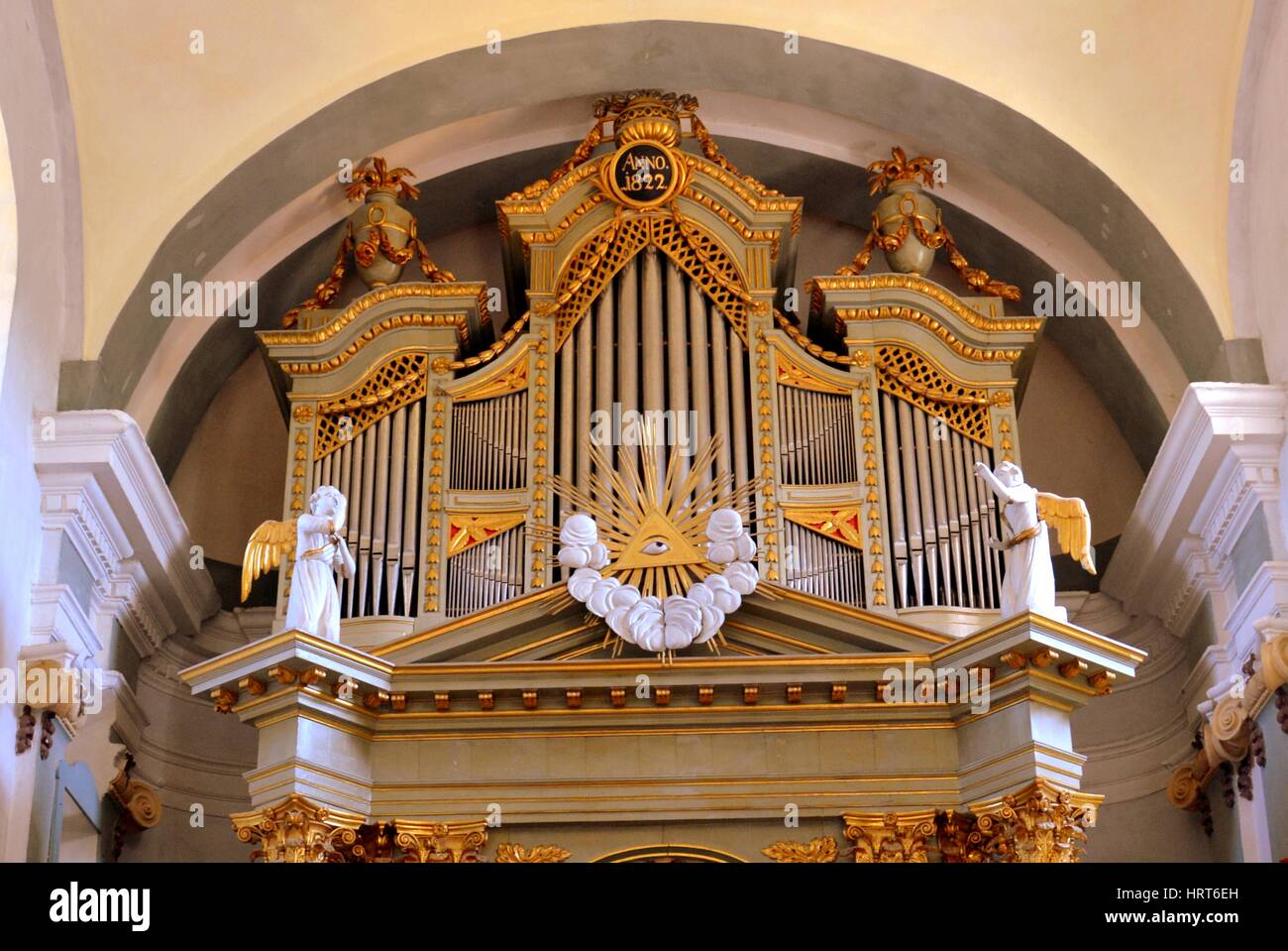 Organ of the fortified medieval saxon church in the village Crit-Kreutz ...