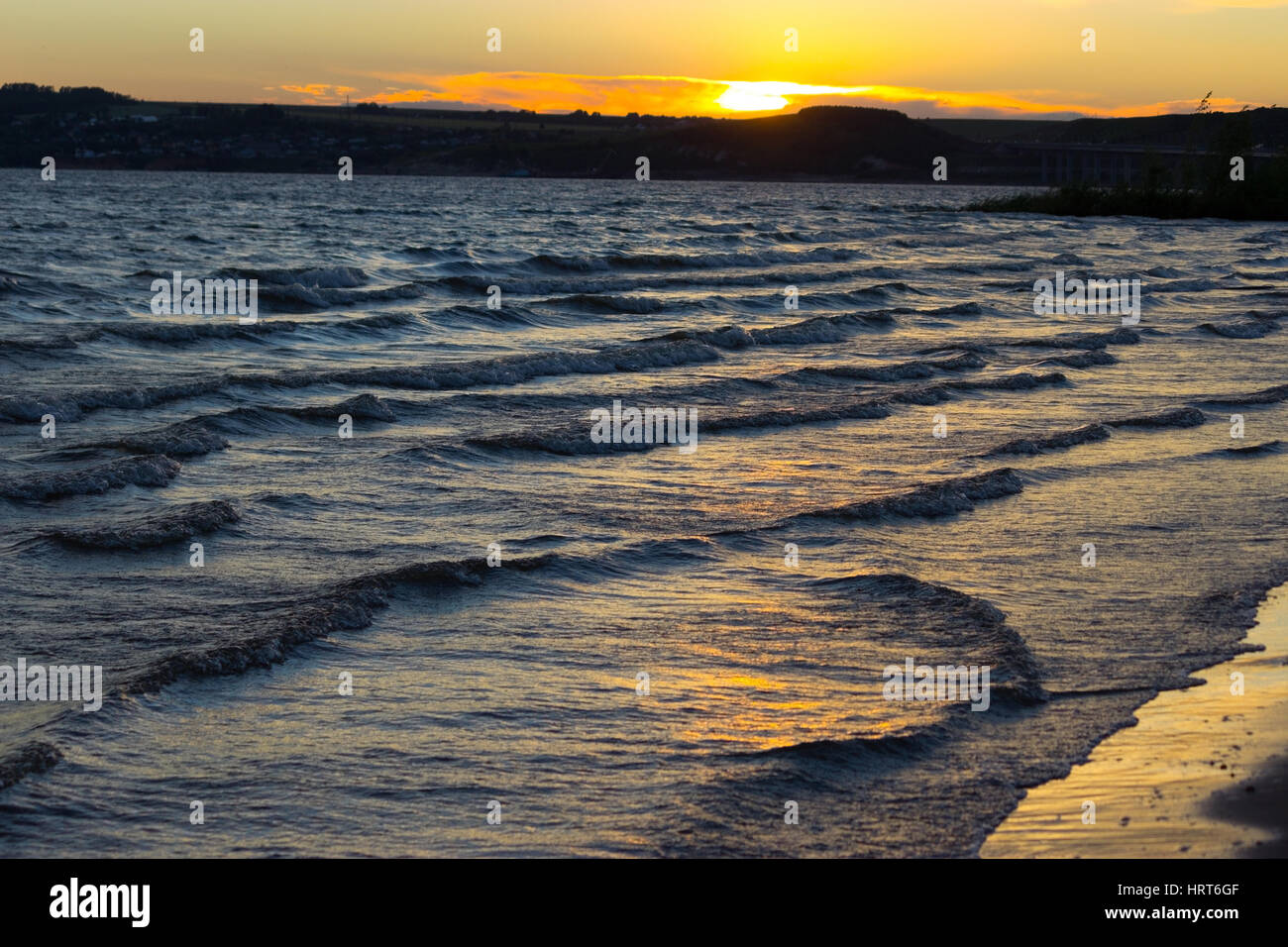beautiful Scenic sunset over ocean beach. summer vacation Stock Photo ...