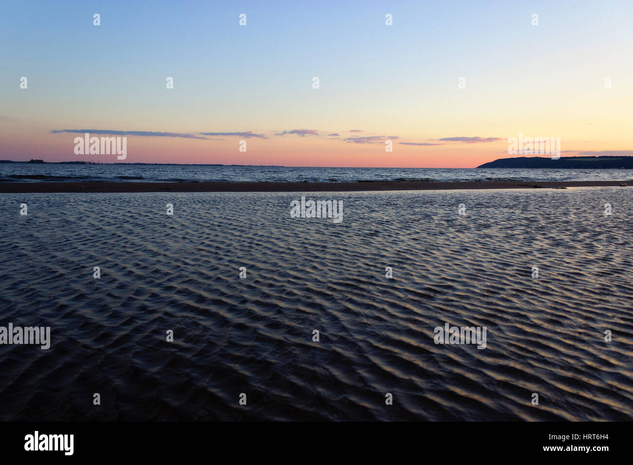 beautiful Scenic sunset over ocean beach. summer vacation Stock Photo ...