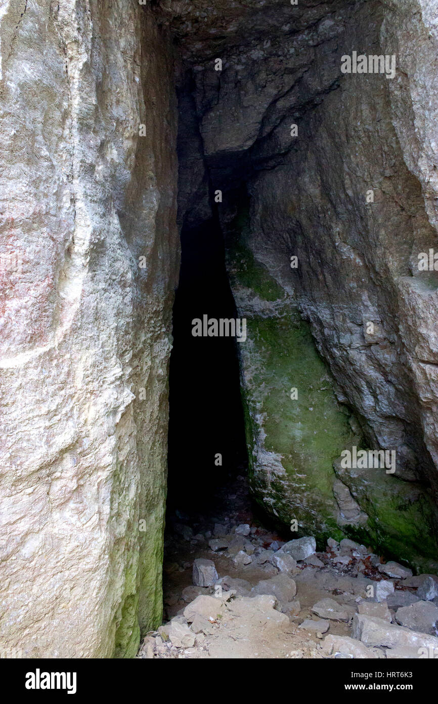 entrance to the cave. view inside the cave Stock Photo - Alamy