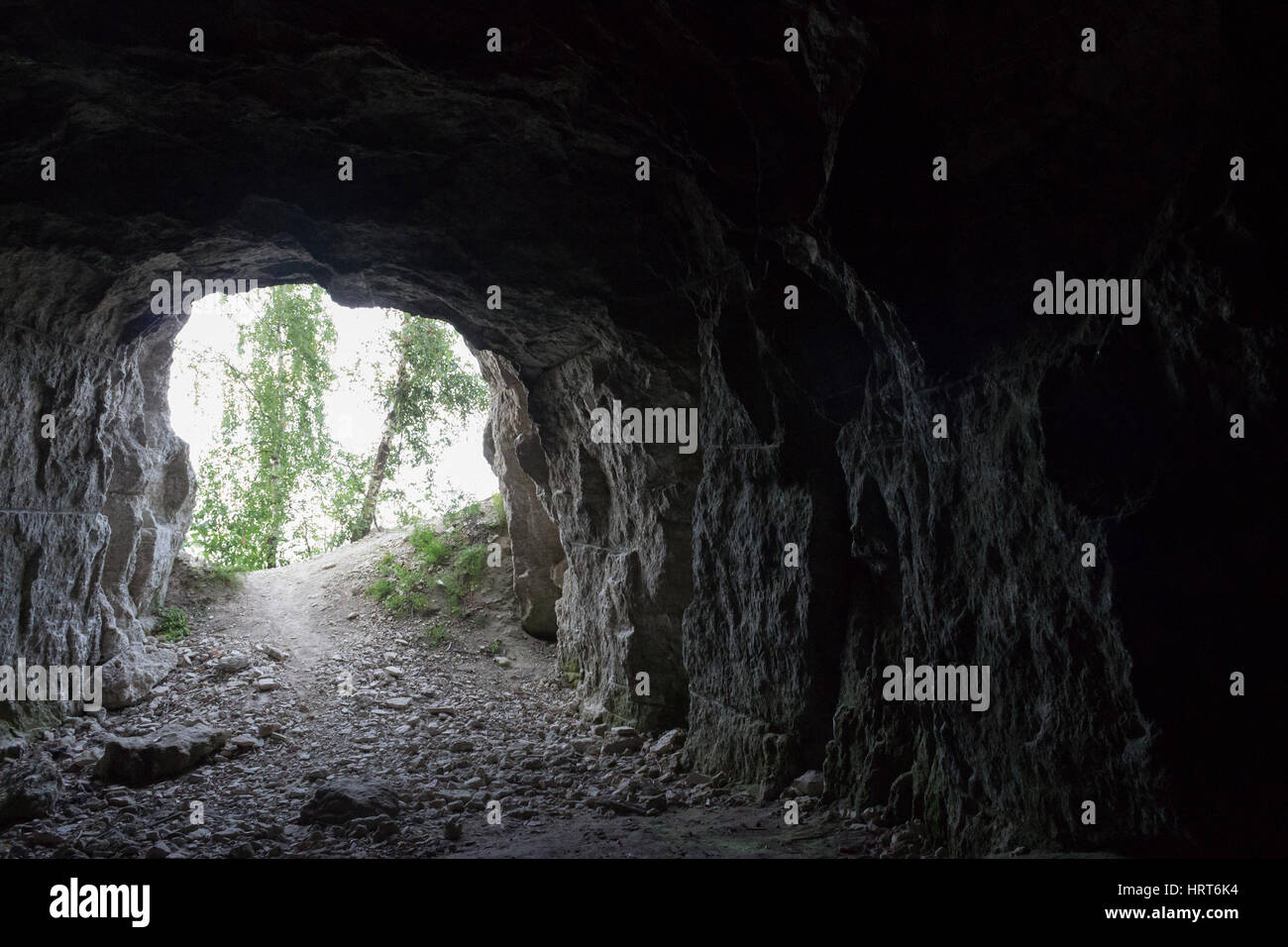 entrance to the cave. view inside the cave Stock Photo - Alamy