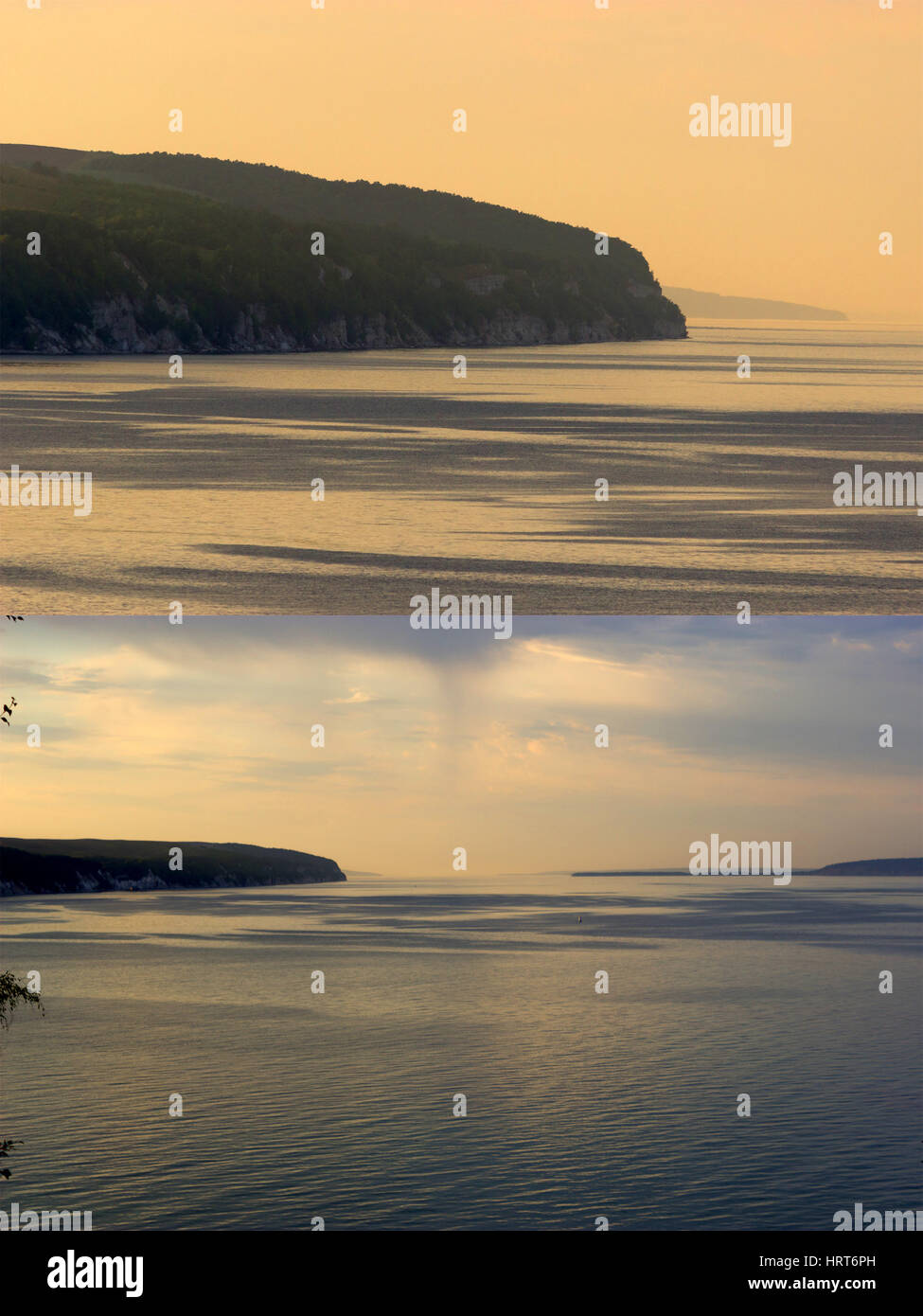 beautiful Scenic sunset over ocean beach. summer vacation Stock Photo ...
