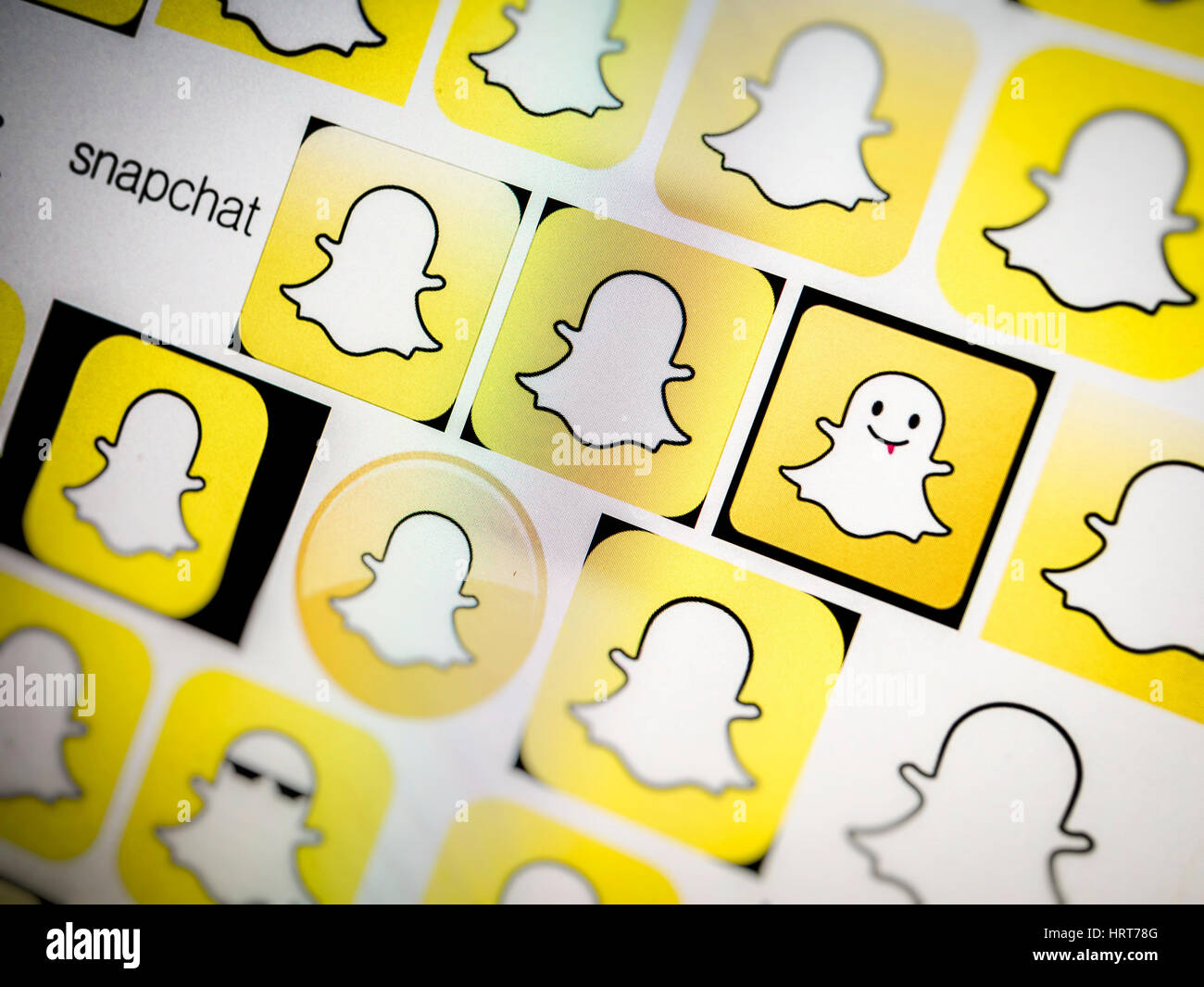 Snapchat logo's on a website, Snapchat is a Social Media platform first ...
