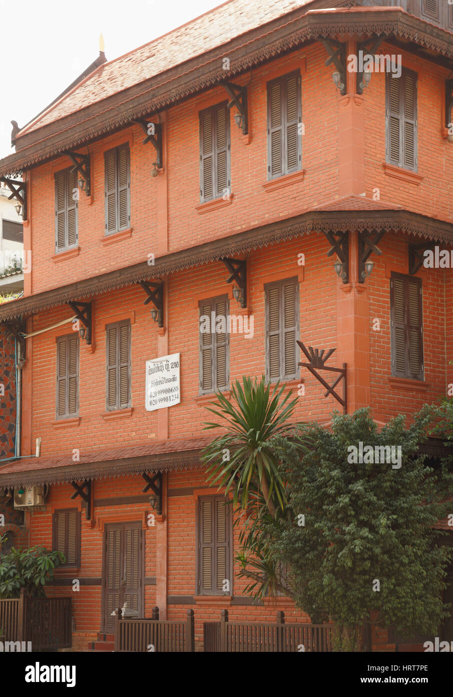 Laos, Vientiane, house, traditional style architecture Stock Photo - Alamy