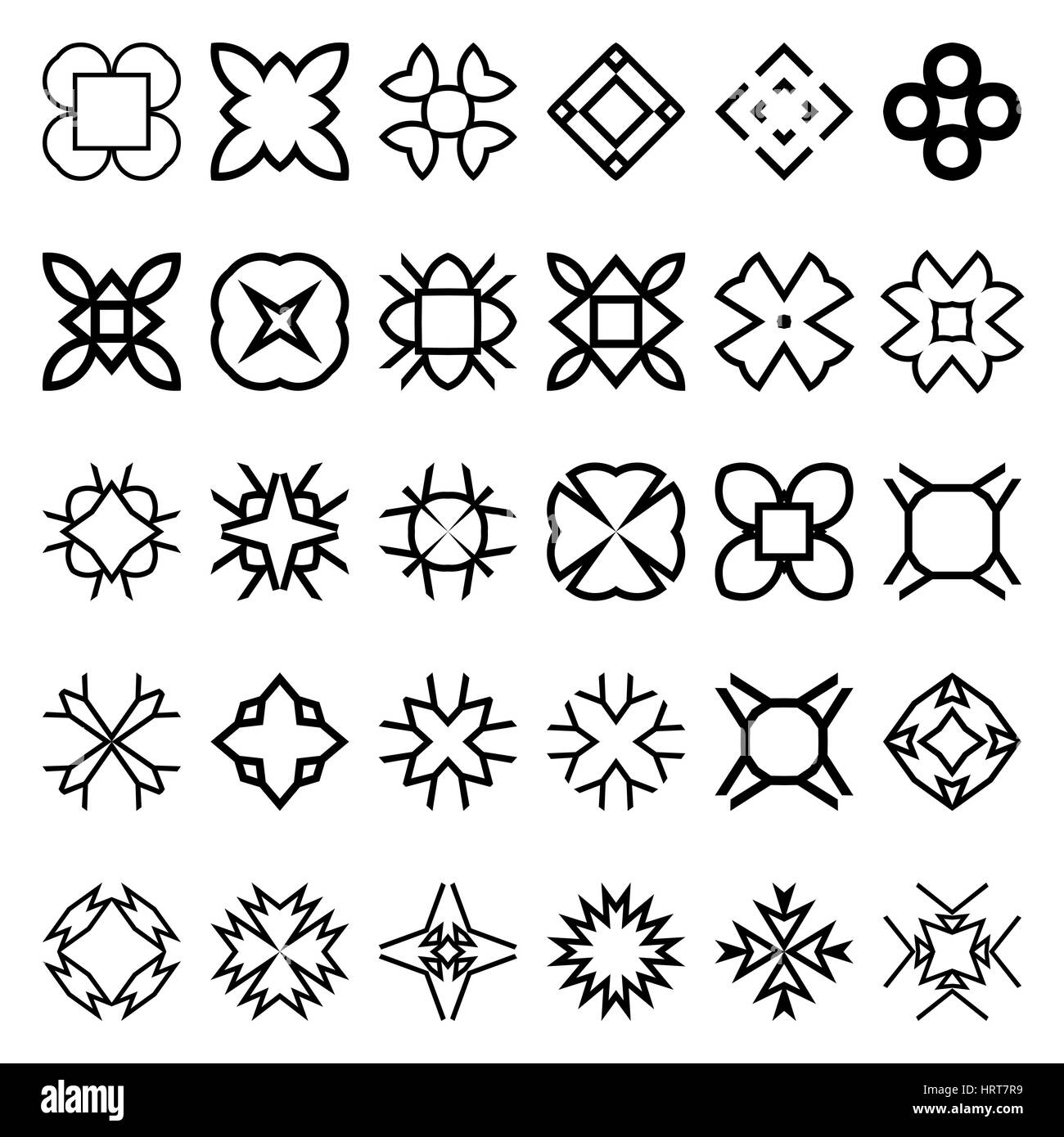 Set of geometric simple forms. Suits for swatches to create seamless ...