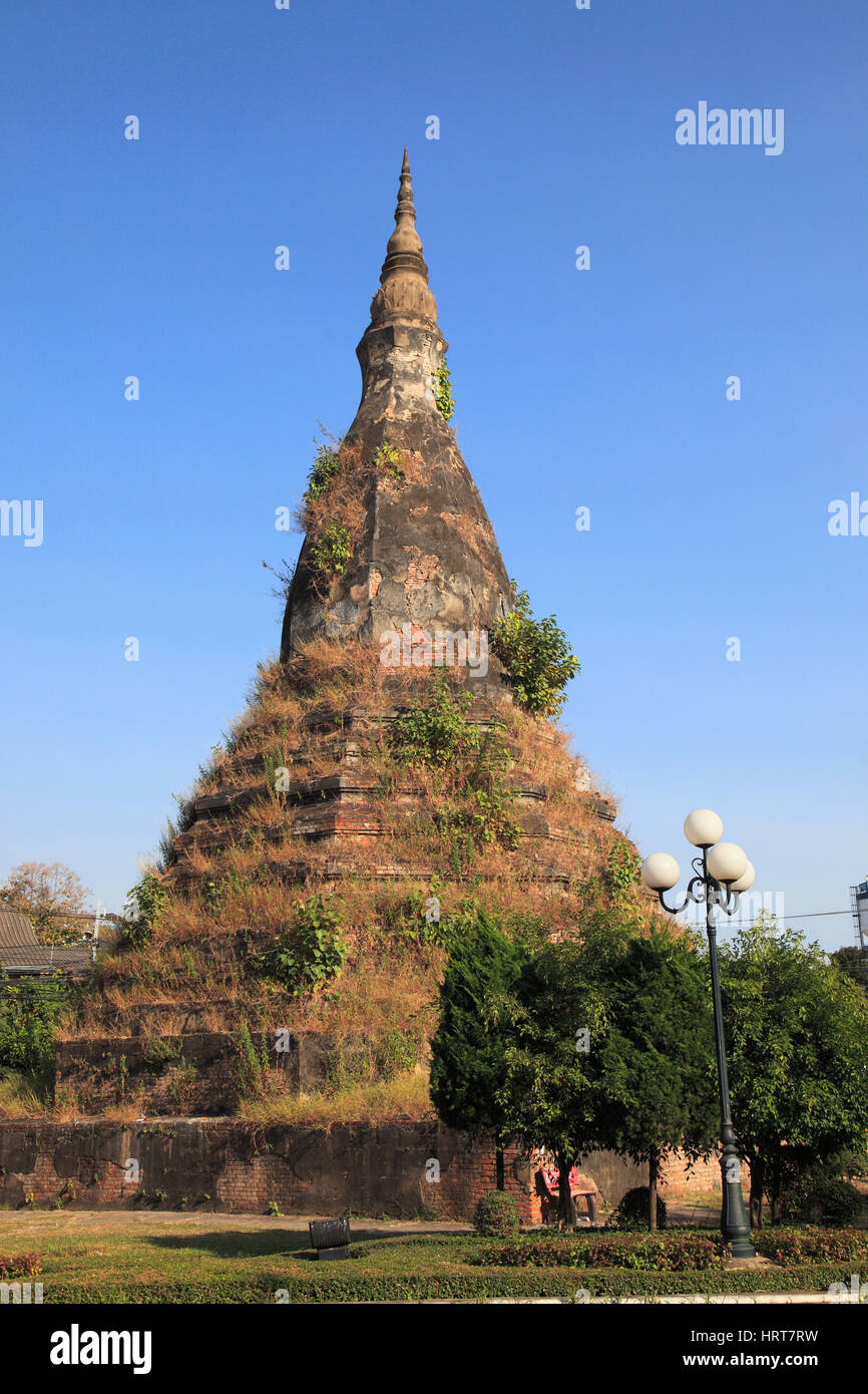 Laos, Vientiane, That Dam, Black Stupa Stock Photo - Alamy