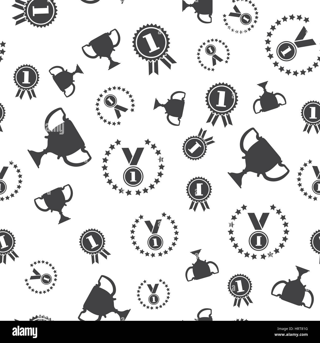 Winner seamless pattern. Vector illustration. Medal symbol, winner cup ...