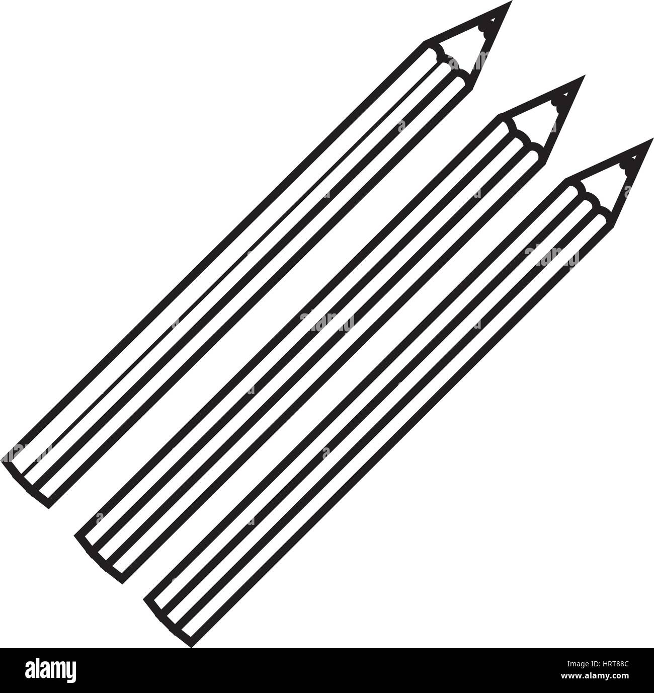 Set colored pencils Black and White Stock Photos & Images - Alamy