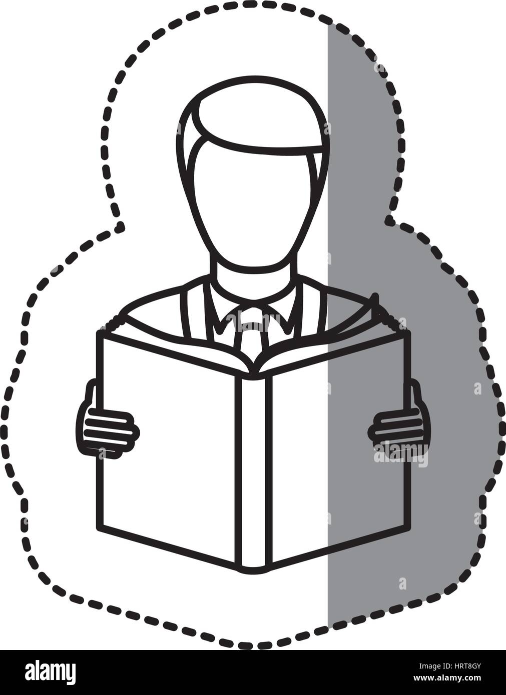 figure emblem man to read a book icon Stock Vector Image & Art - Alamy