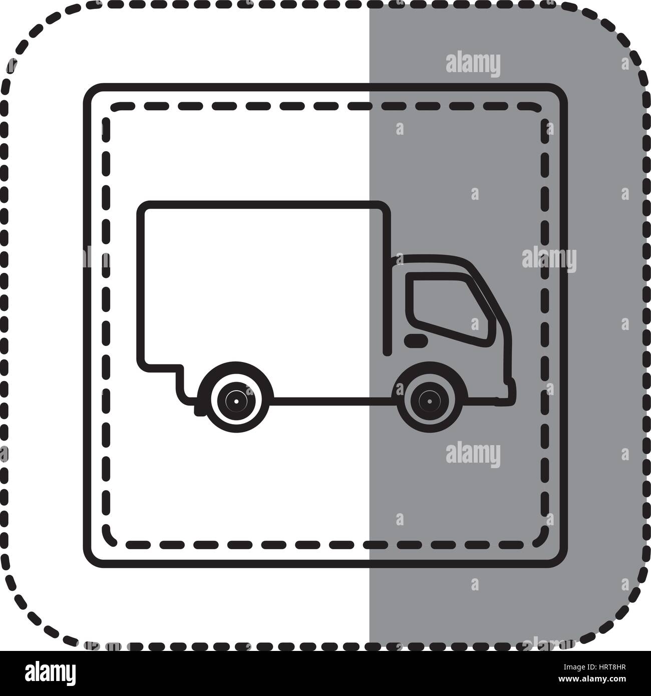 white emblem delivery car icon Stock Vector Image & Art - Alamy