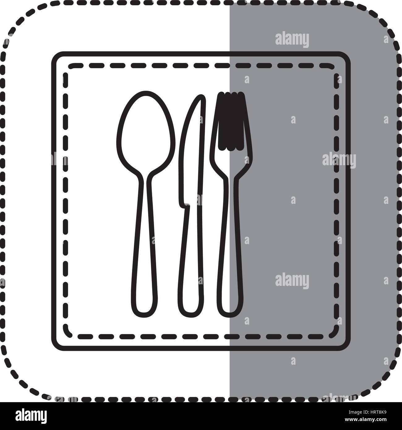 contour emblem metal cutlery icon Stock Vector Image & Art - Alamy