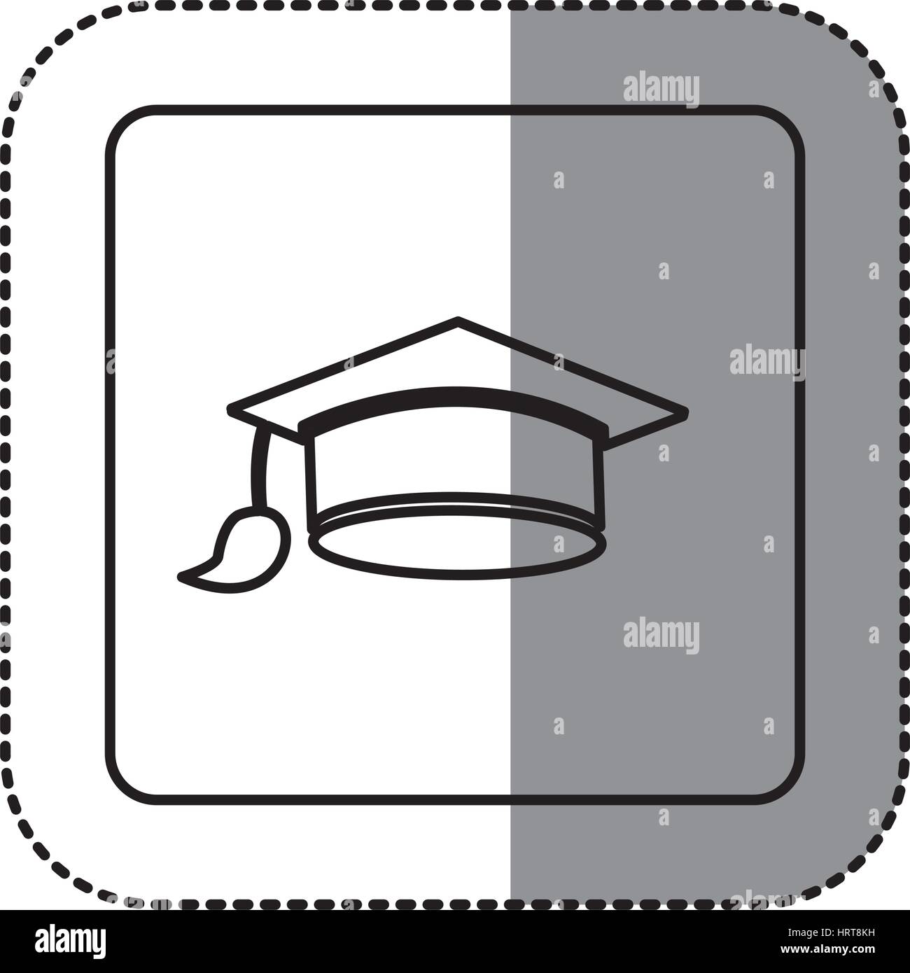 white emblem graduation hat icon Stock Vector Image & Art - Alamy