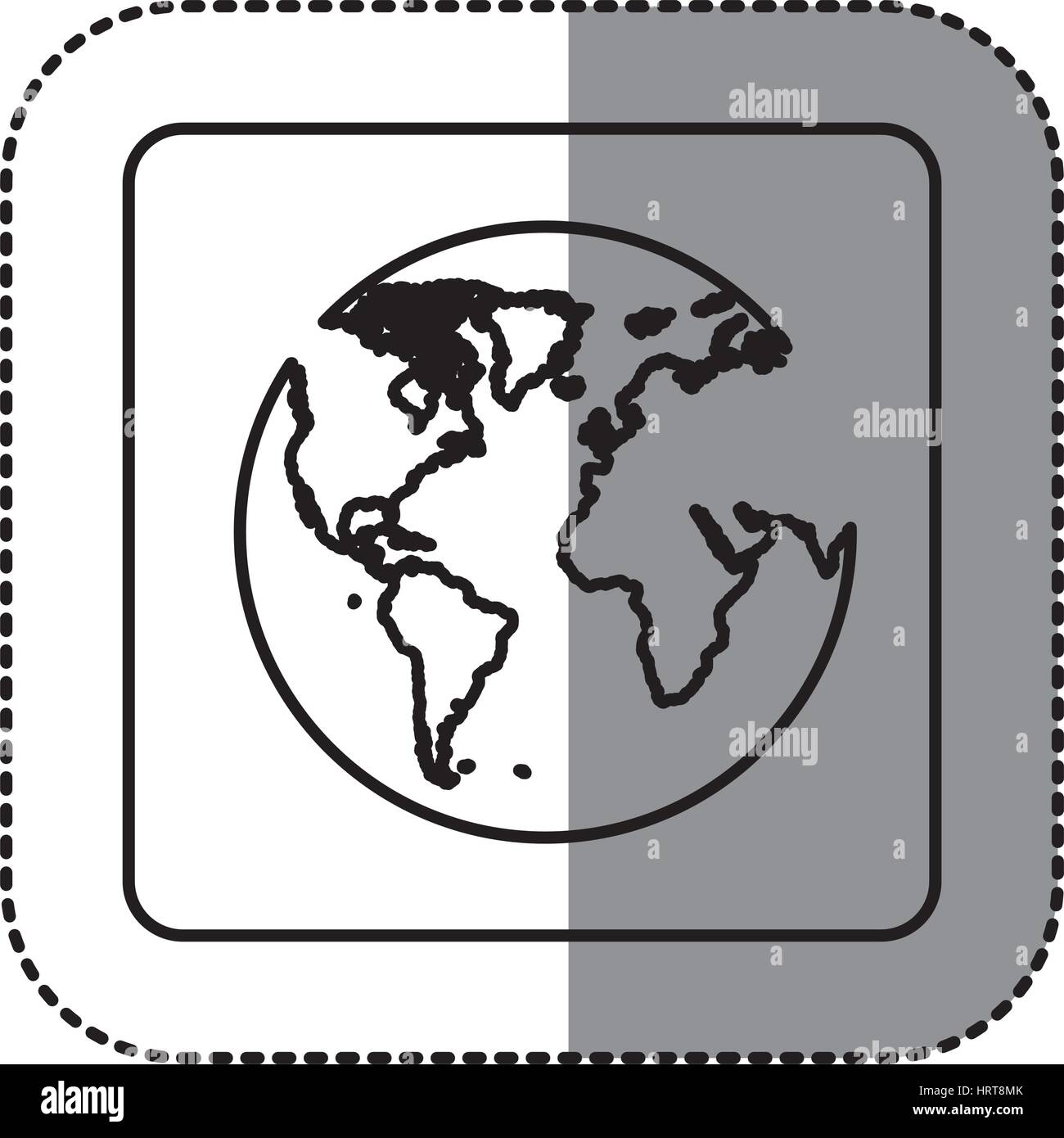 white emblem earth planet icon Stock Vector Image & Art - Alamy