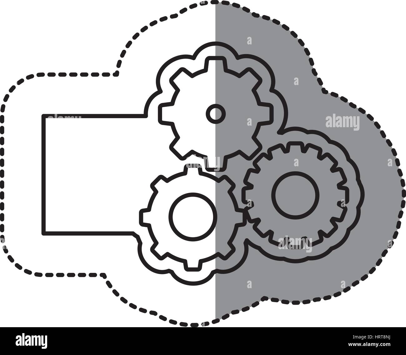 figure emblem gears icon Stock Vector Image & Art - Alamy