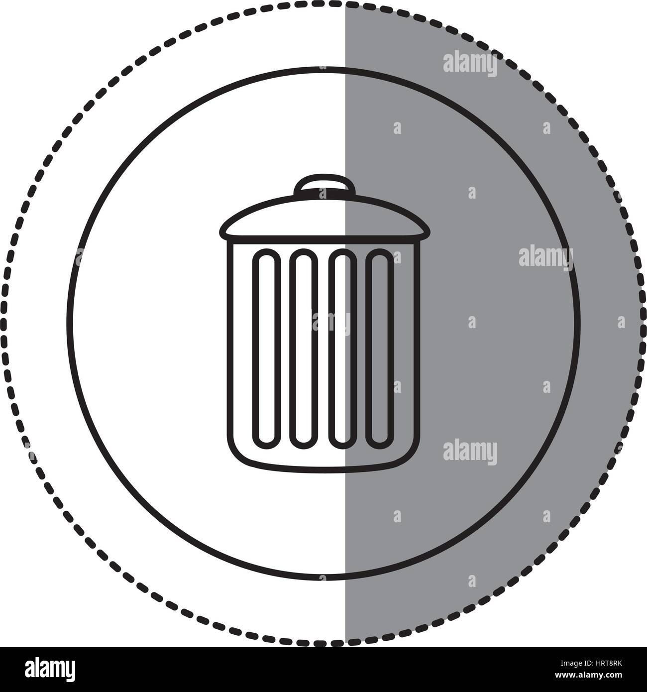 silhouette emblem metal trash can icon Stock Vector Image & Art - Alamy
