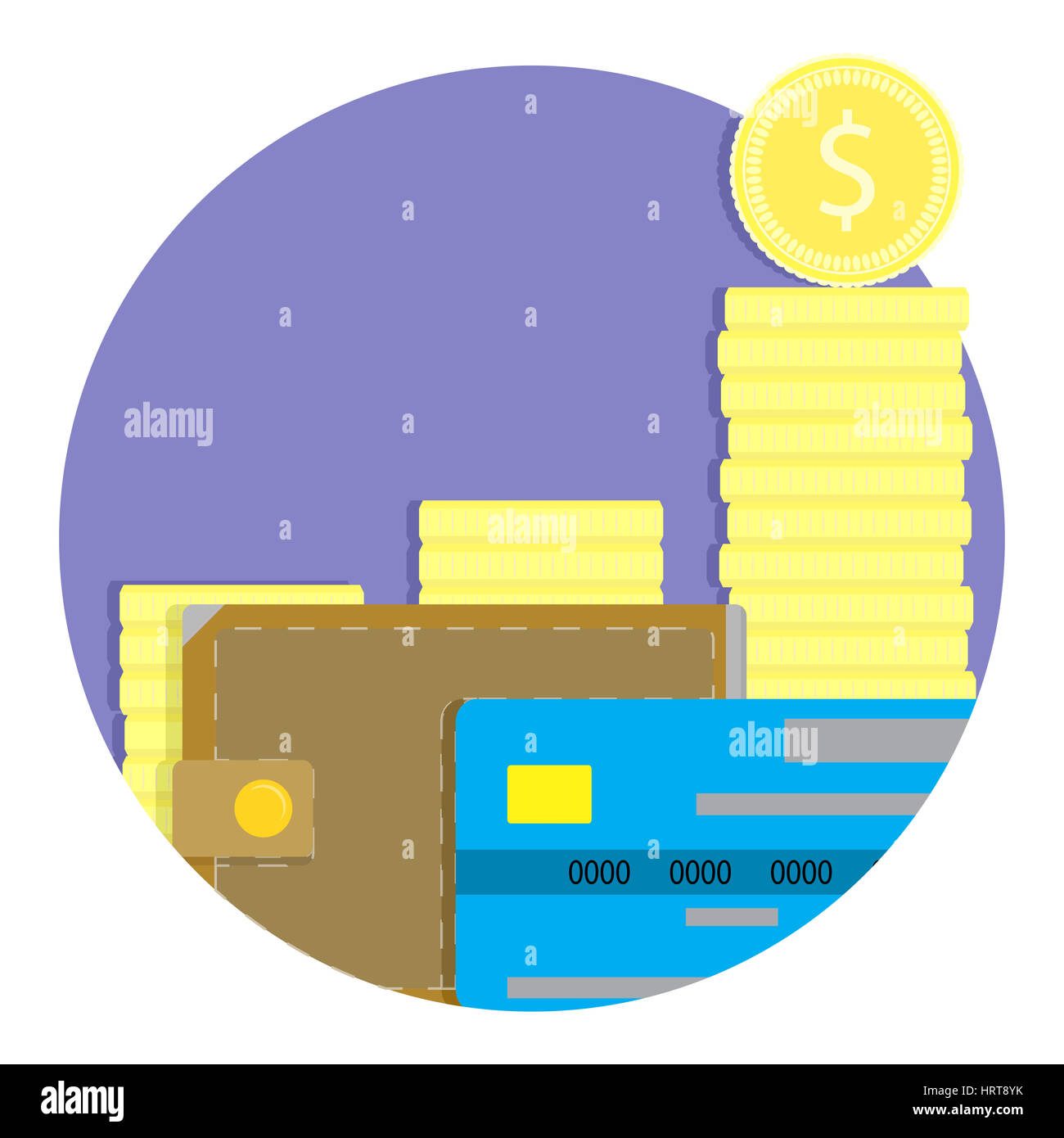 Annual profit vector icon. Banking finance, wallet and cash ...