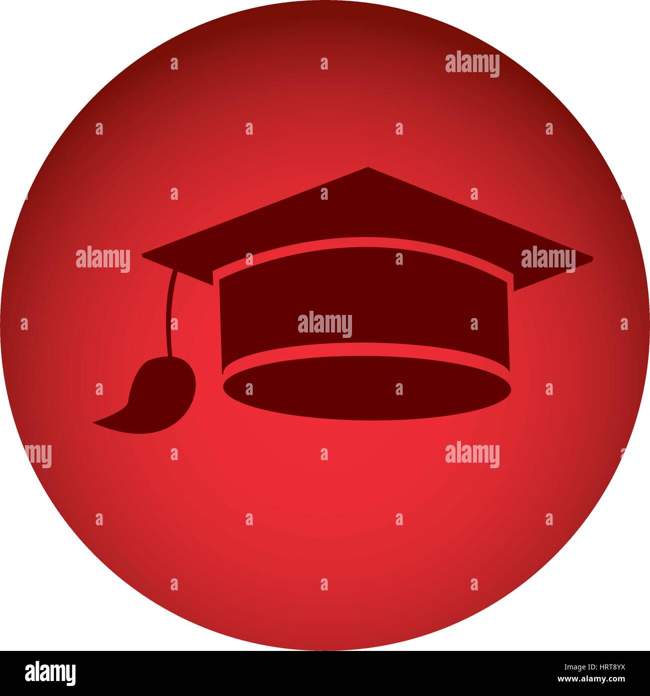 red emblem graduation hat icon Stock Vector Image & Art - Alamy