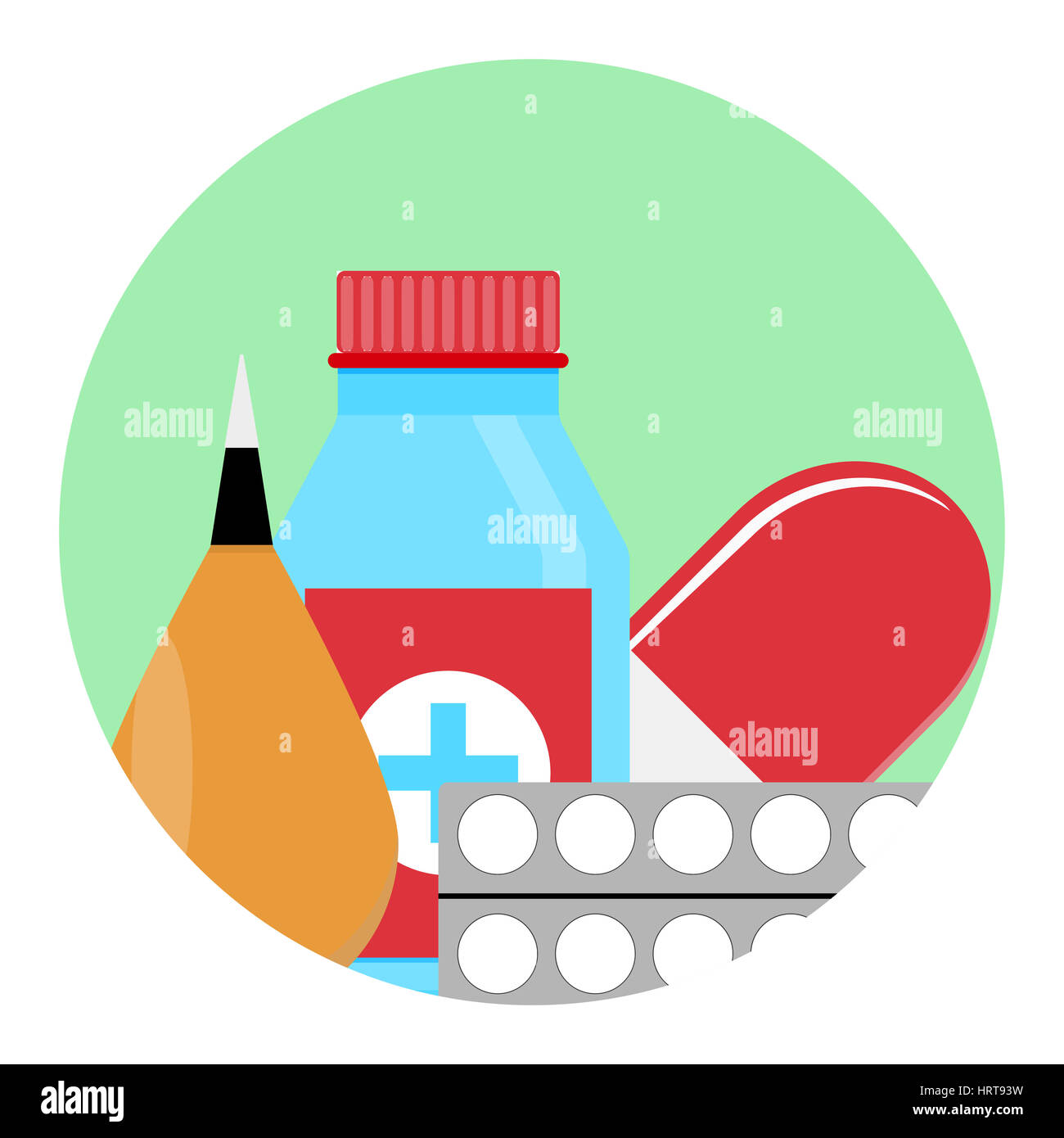 Drugs and Medications icon. Healthcare and therapy, cure and glass ...