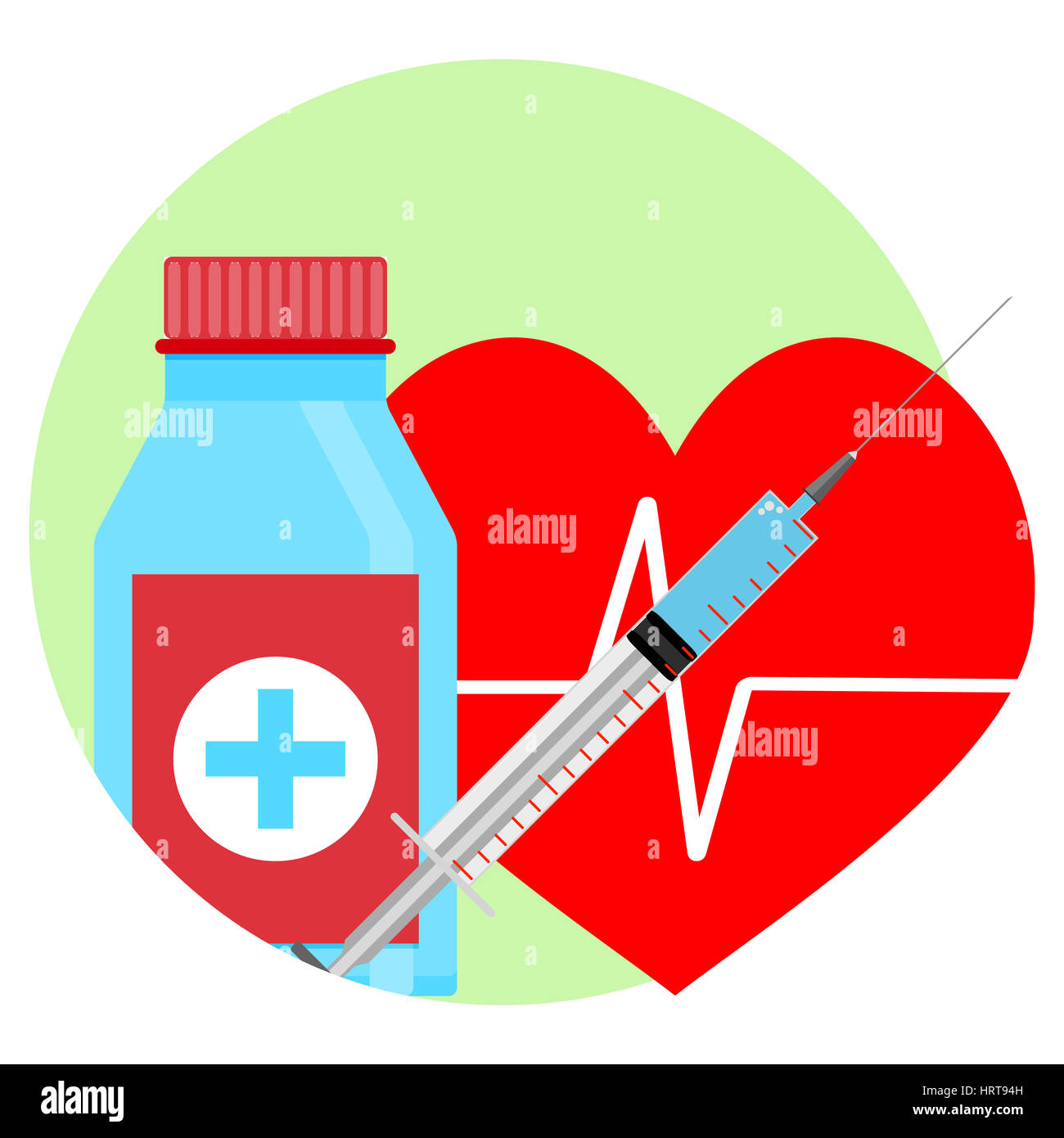Drugs for heart icon. Tablets and injection, vector illustration. Help ...