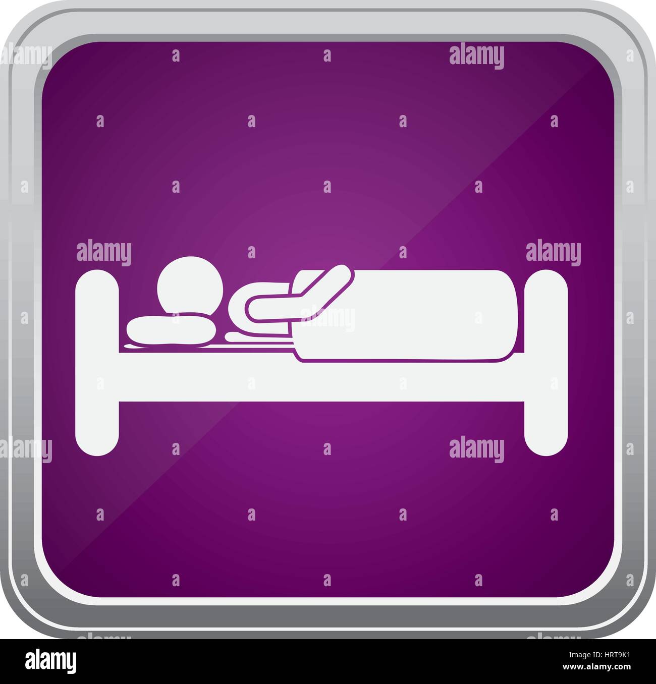 purple emblem bed and person sleeping Stock Vector Image & Art - Alamy