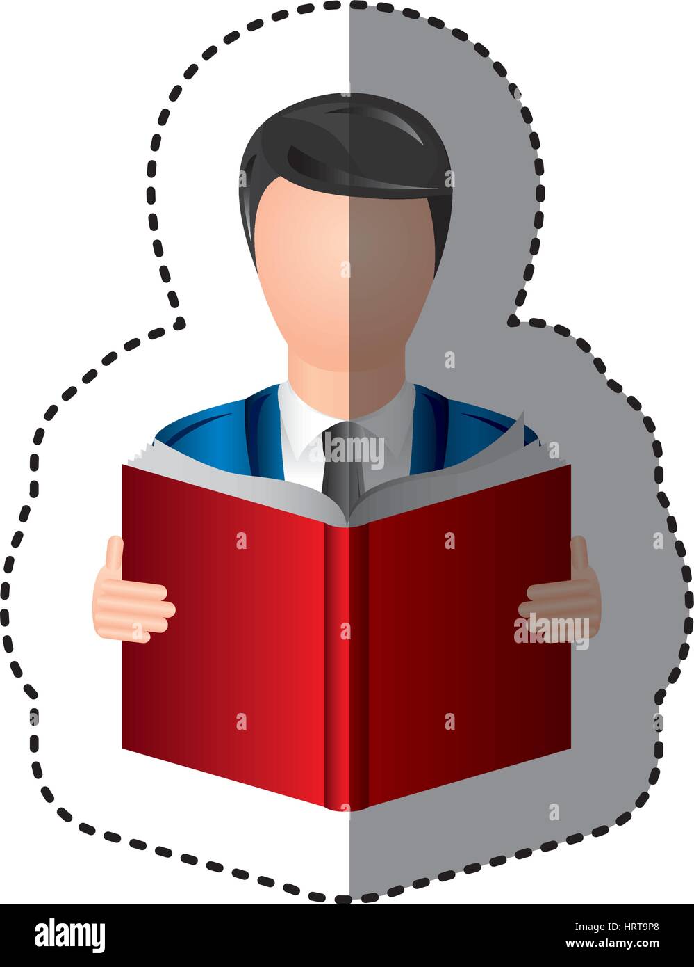 Man holding book silhouette Stock Vector Images - Alamy