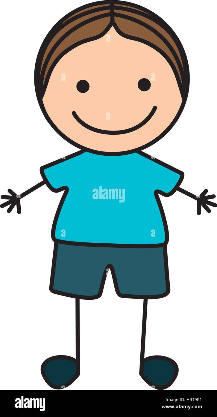 colorful hand drawing cute boy icon Stock Vector Image & Art - Alamy